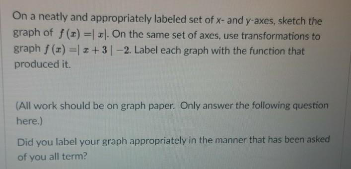 Solved On a neatly and appropriately labeled set of x- and | Chegg.com