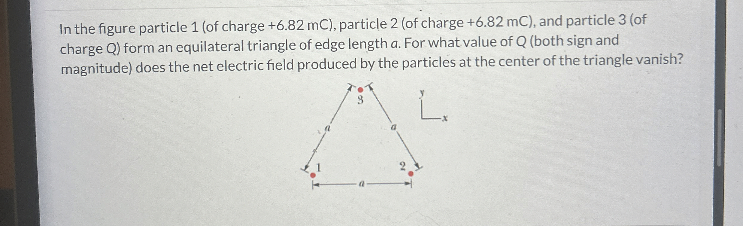 Solved In the figure particle 1 (of charge +6.82 ﻿mC ), | Chegg.com
