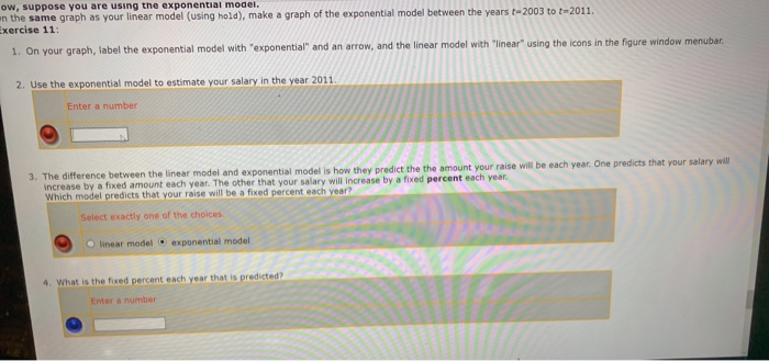 Solved Uw, suppose you are using the exponential model. n | Chegg.com