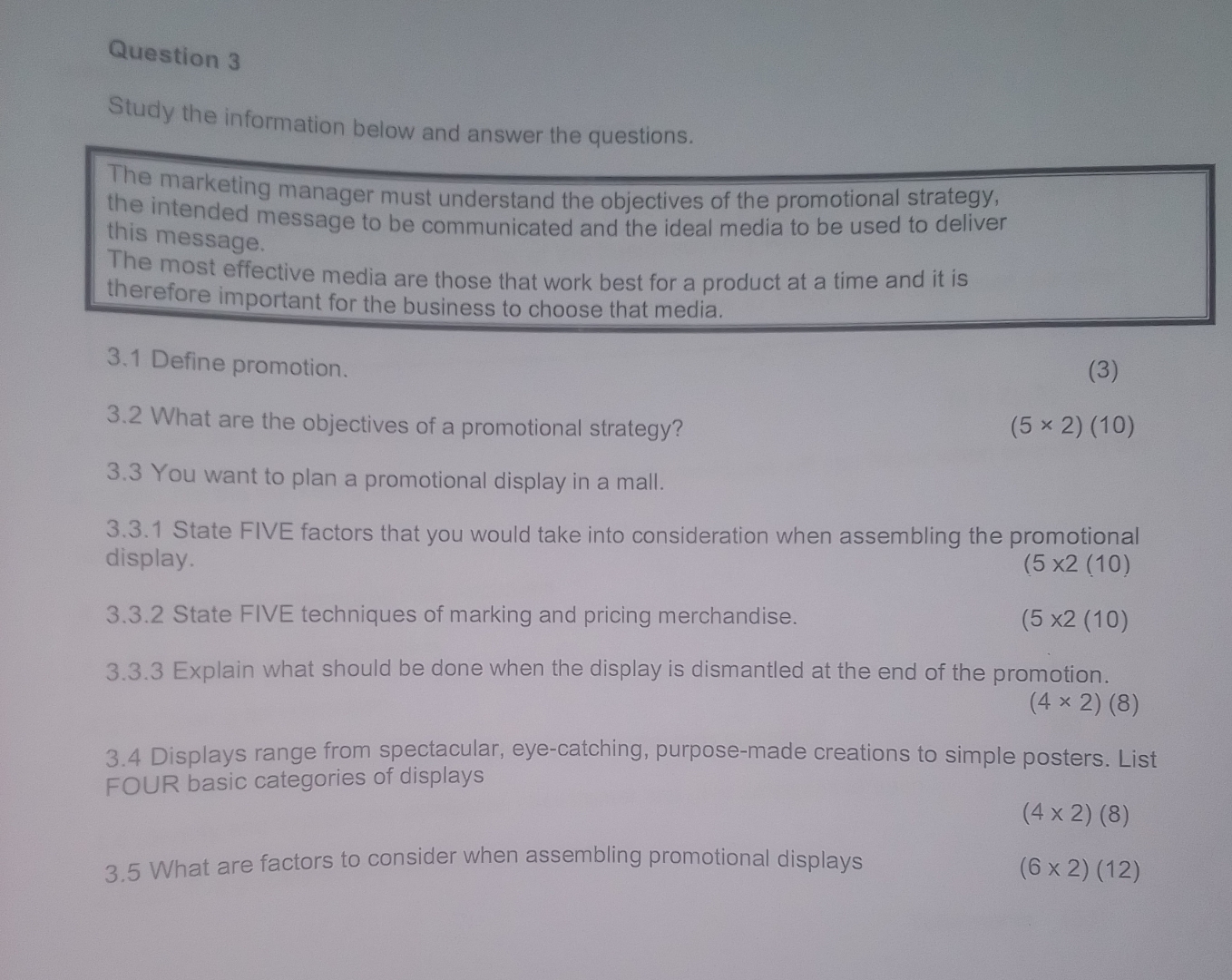 Solved Question 3Study the information below and answer the | Chegg.com