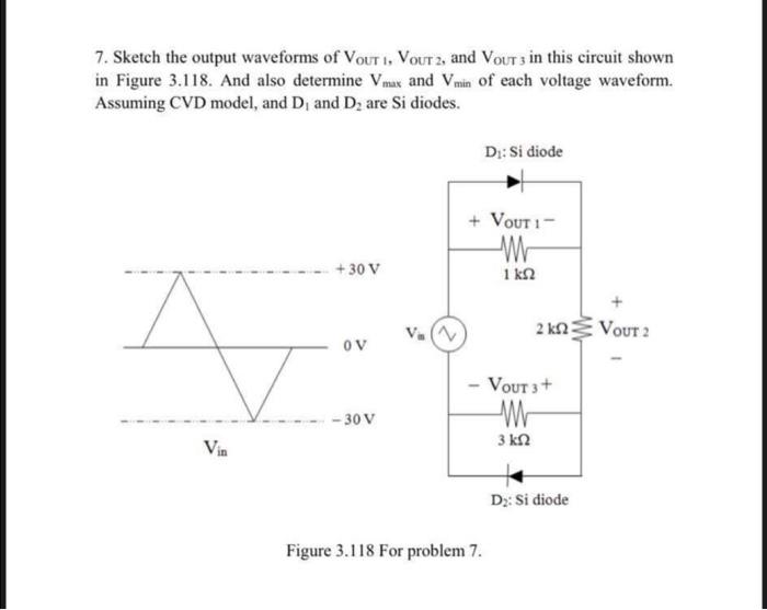 Solved 7. Sketch the output waveforms of Vouti, VOUT 2, and | Chegg.com