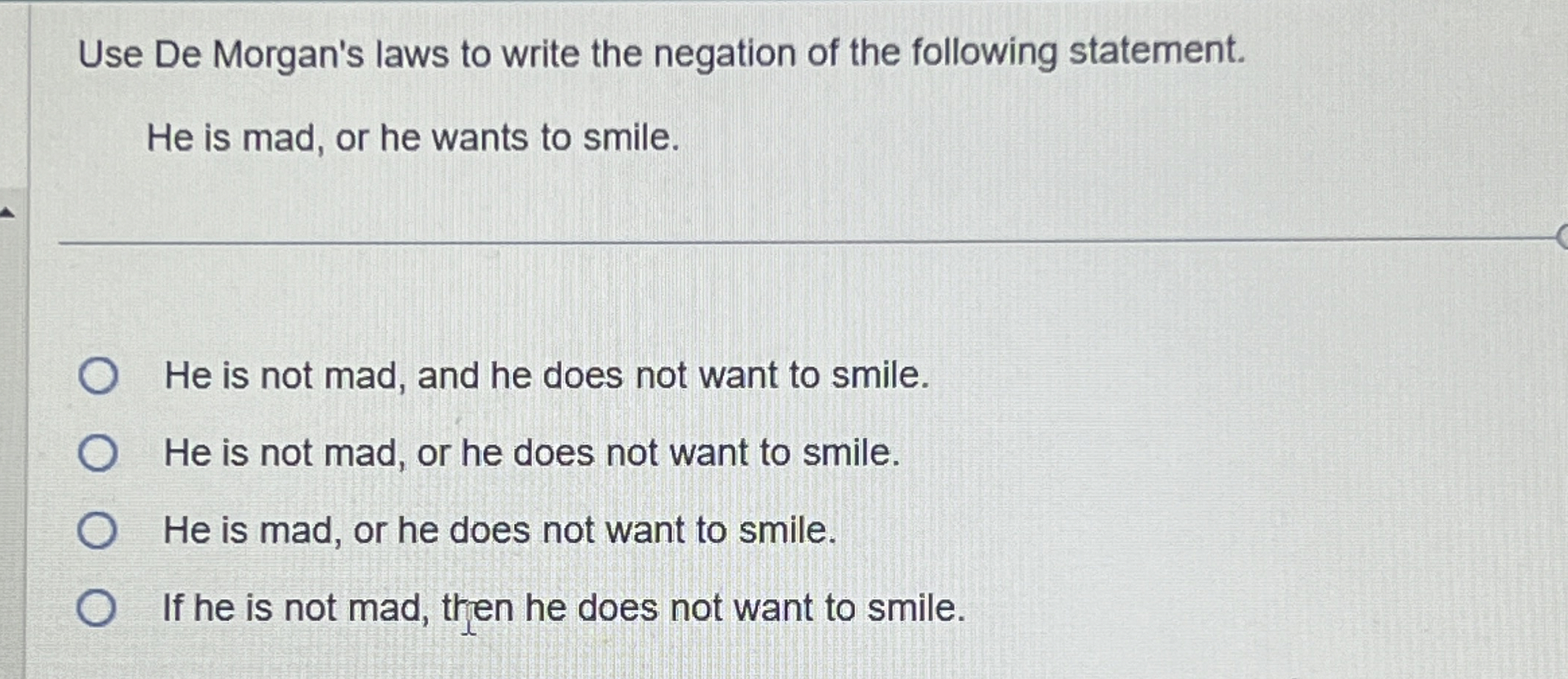 Solved Use De Morgan's laws to write the negation of the | Chegg.com