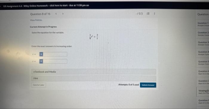 Solved Current Astenes in Proeress: Sulve the equiation lar | Chegg.com