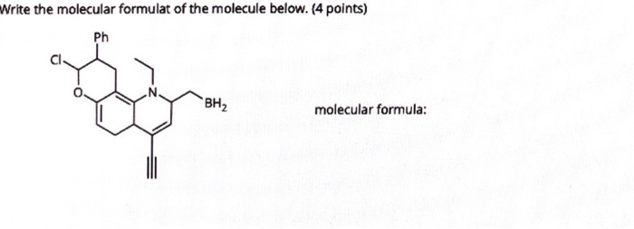 Solved Write the molecular formulat of the molecule below. | Chegg.com