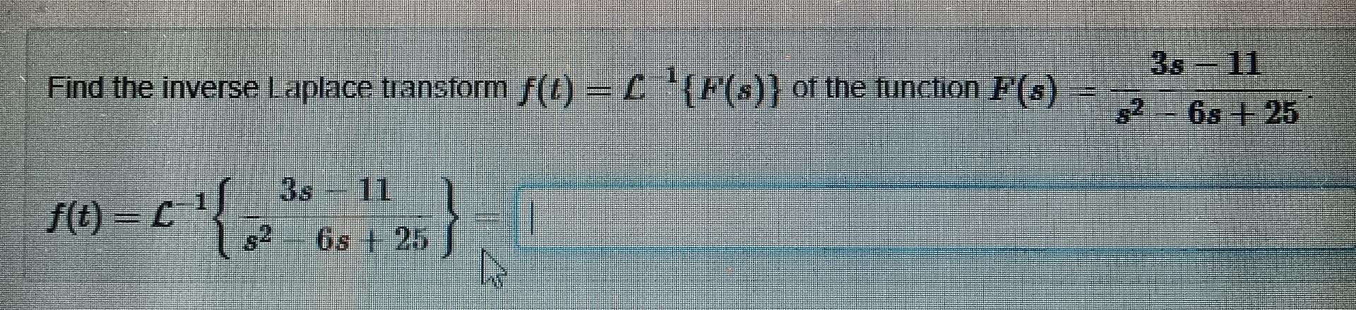Solved Find the inverse Laplace transform f(t)=L−1{F′(s)} of | Chegg.com