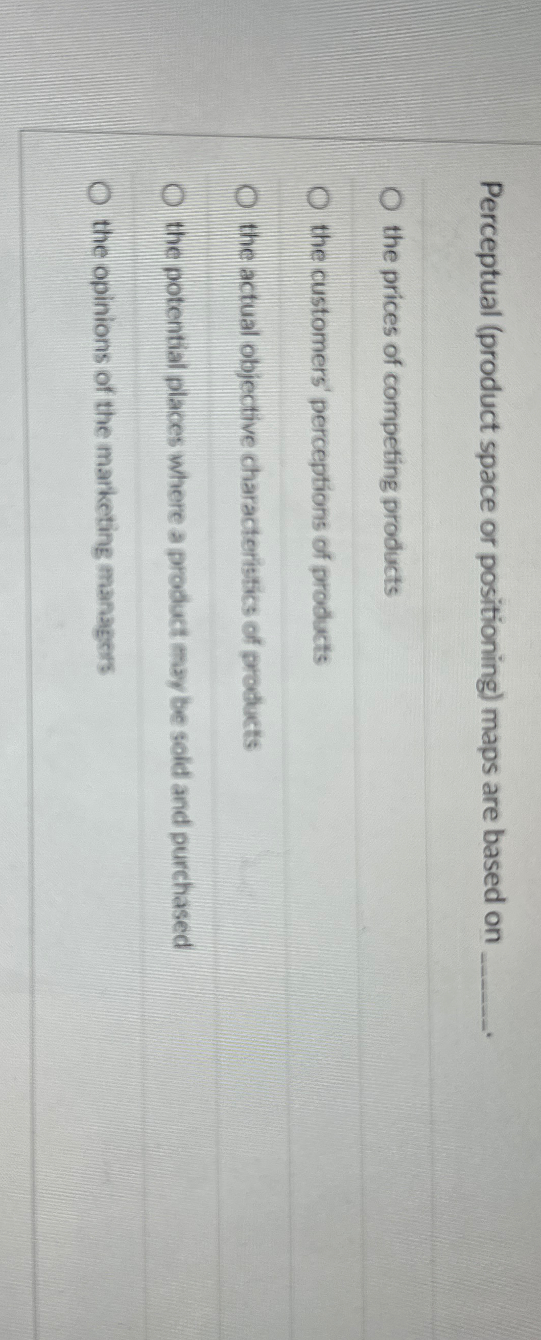 Solved Perceptual (product space or positioning) ﻿maps are | Chegg.com