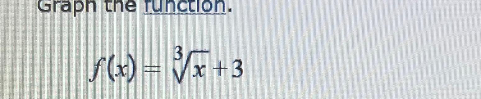 Solved f(x)=x3+3 | Chegg.com