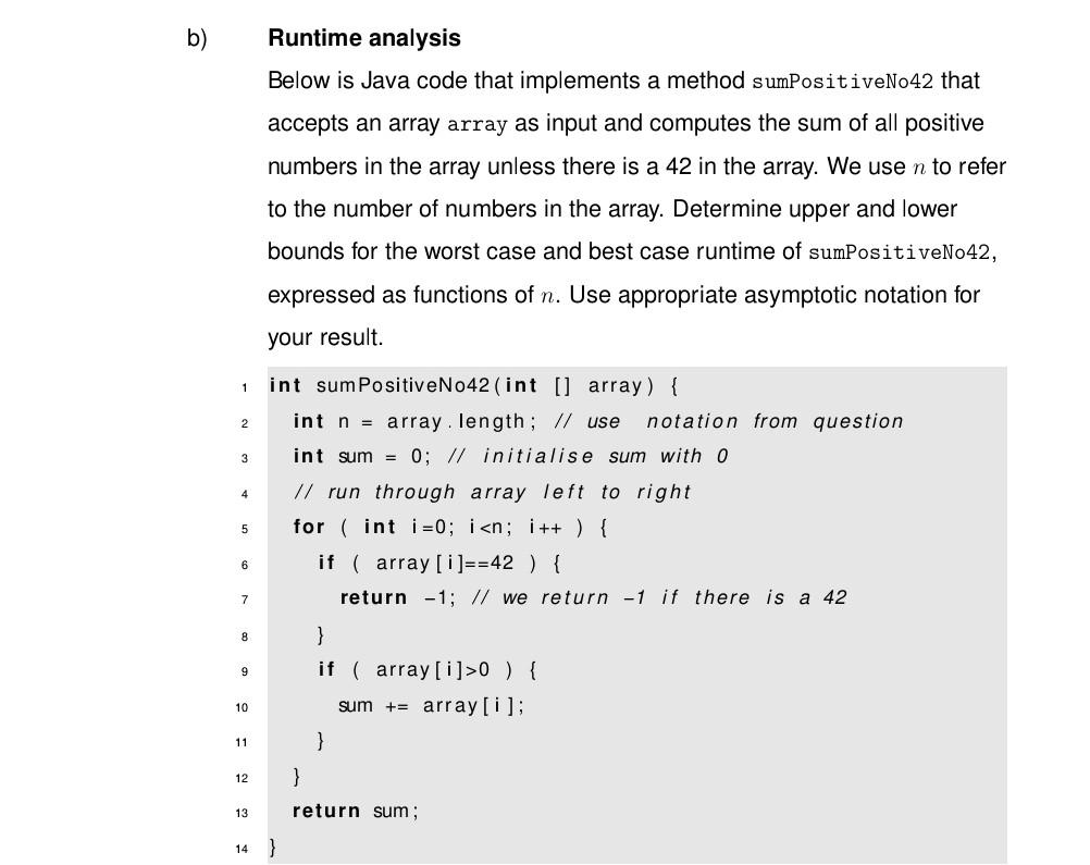 Solved Runtime Analysis Below Is Java Code That Implements A 