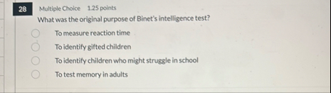 Solved 28Multiple Choice 1.25 ﻿pointsWhat was the original | Chegg.com
