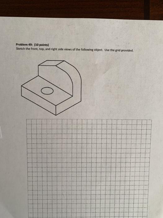 Solved P4-2) Create an orthographic projection of the | Chegg.com