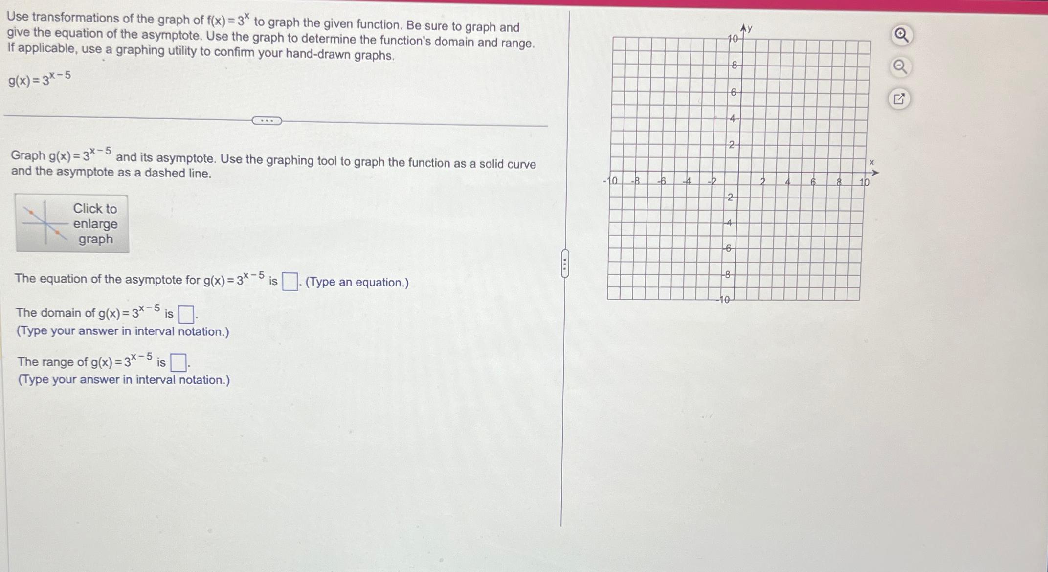Solved Use transformations of the graph of f(x)=3x ﻿to graph | Chegg.com