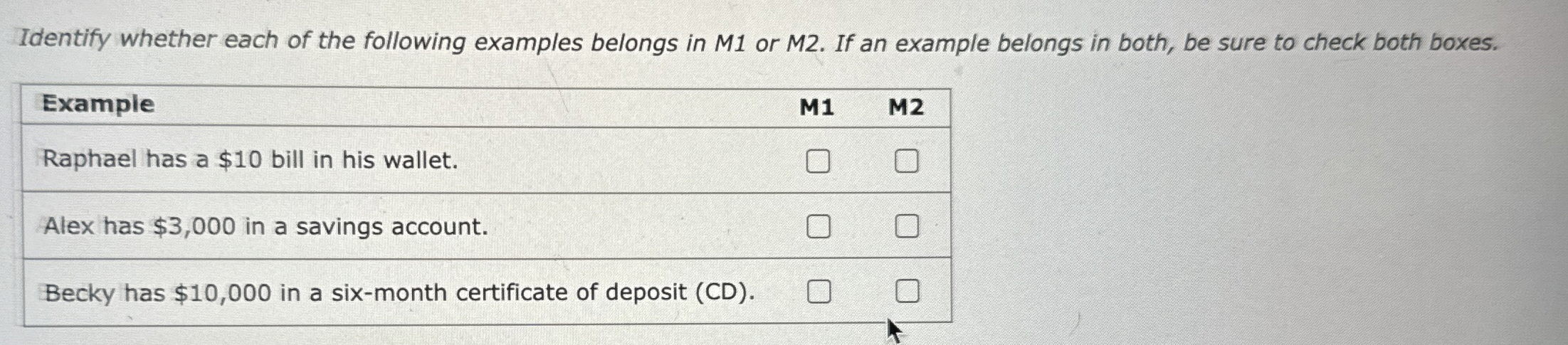Solved Identify whether each of the following examples | Chegg.com