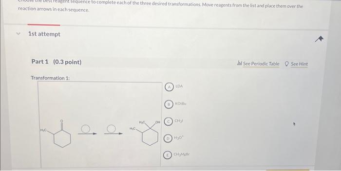 Solved reaction arrows in each sequence. Transformation | Chegg.com