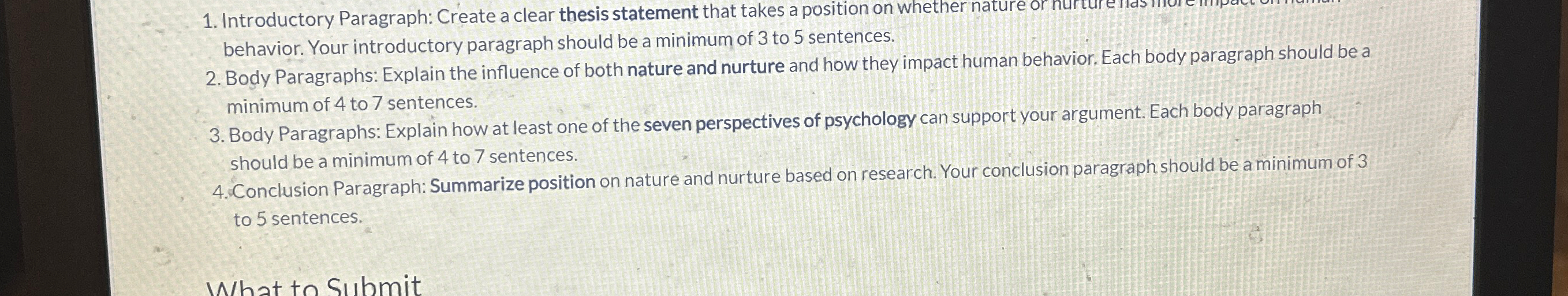 Solved Introductory Paragraph: Create a clear thesis | Chegg.com
