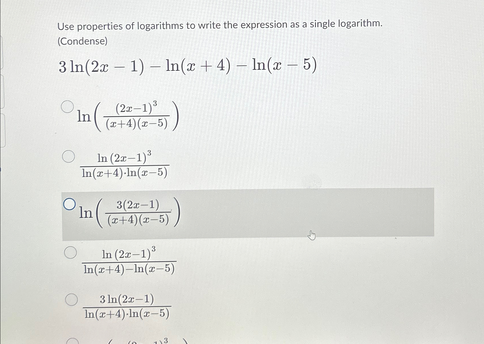 Solved Use properties of logarithms to write the expression | Chegg.com
