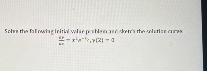 Solved Solve the following initial value problem and sketch | Chegg.com