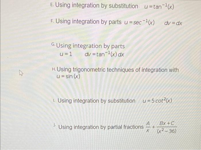 Solved B Match the integrals in the left column with the | Chegg.com