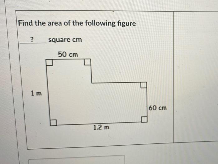 Solved Find the area of the following figure ? square cm 50 | Chegg.com