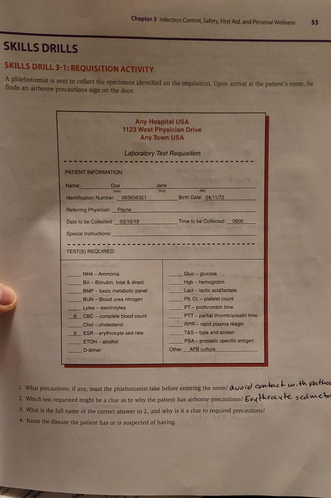 Solved Chapter 3 Infection Control, Safety, First Aid and | Chegg.com