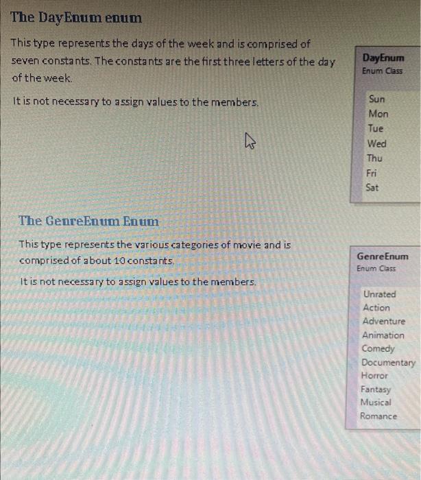 Solved The DayEnum enum This type represents the days of the | Chegg.com