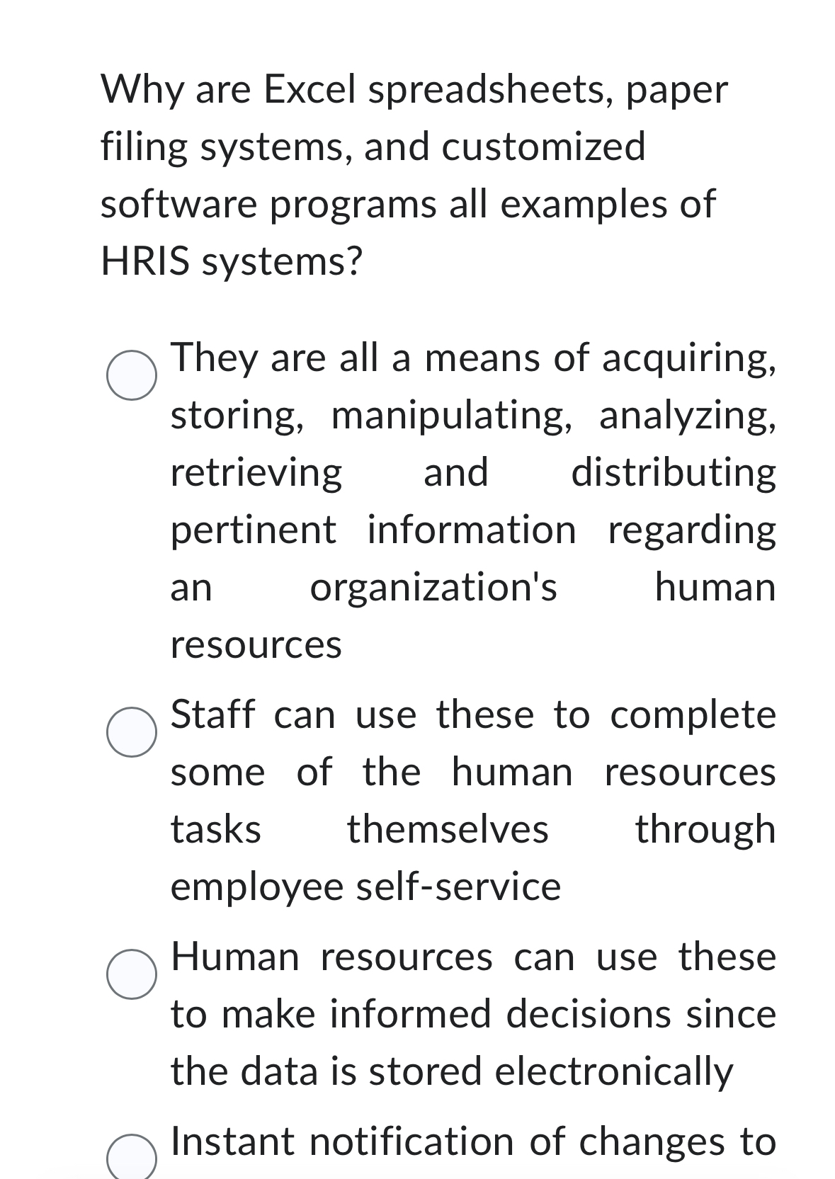 Solved Why are Excel spreadsheets, paper filing systems, and | Chegg.com