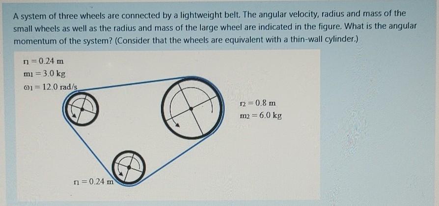 Solved A system of three wheels are connected by a | Chegg.com