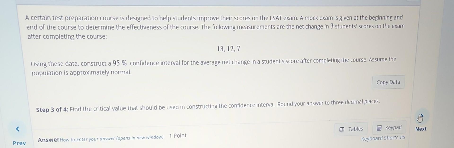 Solved A certain test preparation course is designed to help | Chegg.com