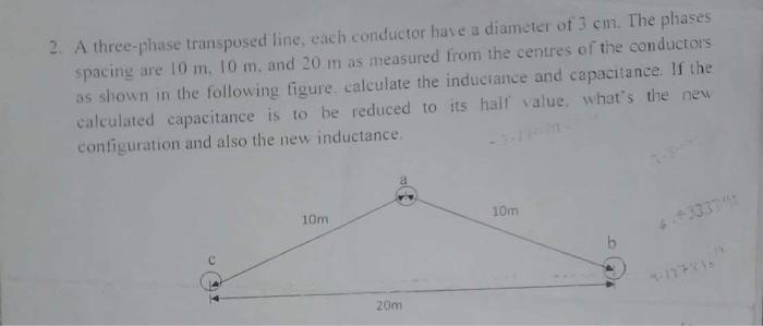 Solved 2. A three-phase transposed line, each conductor have | Chegg.com