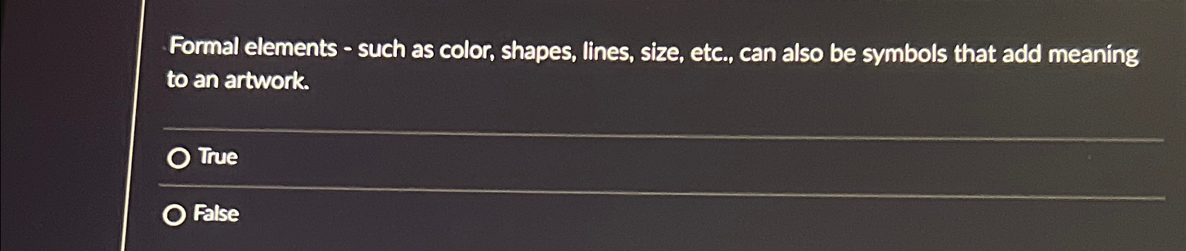Solved Formal elements - ﻿such as color, shapes, lines, | Chegg.com