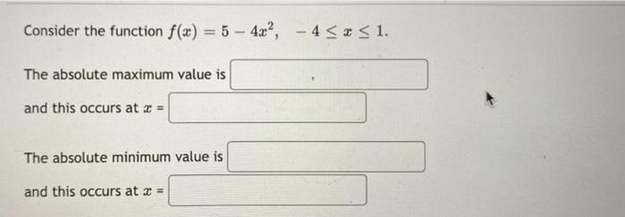 Solved Consider the function f(x) = 5 – 4x2, - 4