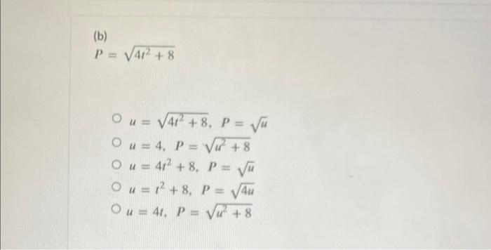 Solved Use The Variable U For The Inside Function To Express