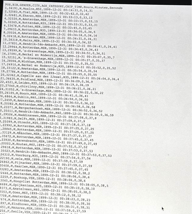 Solved 1- Read Run.csv file into R (You must write codes for | Chegg.com