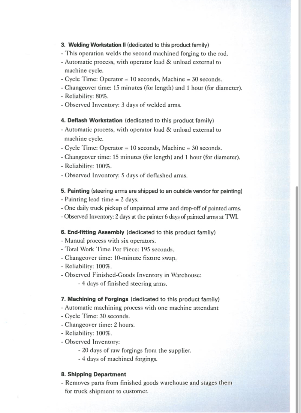 Solved Value-Stream Mapping Data SetTWI IndustriesTWI | Chegg.com