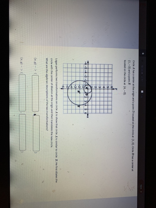 Solved Circle A has a center at the origin and a point | Chegg.com