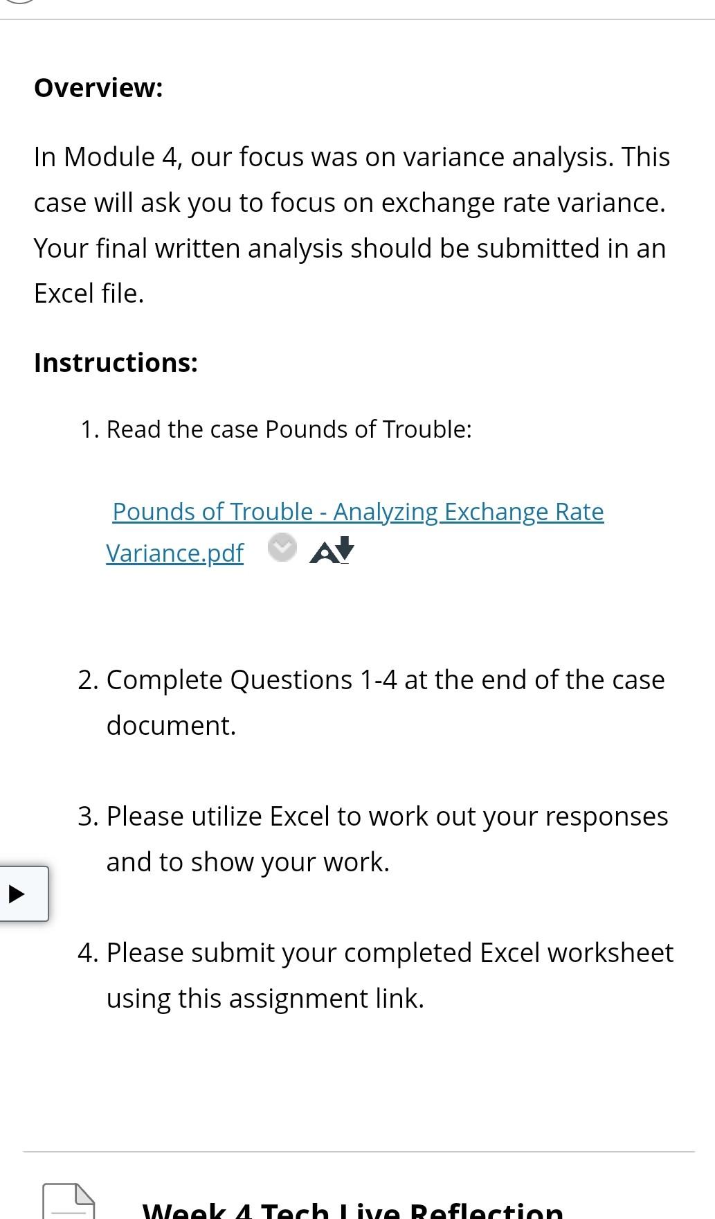 Overview: In Module 4, our focus was on variance | Chegg.com