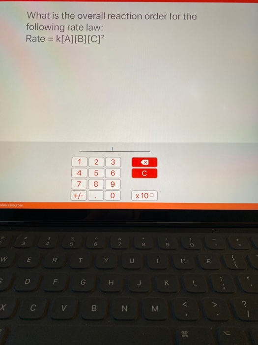 Solved What is the overall reaction order for the following | Chegg.com