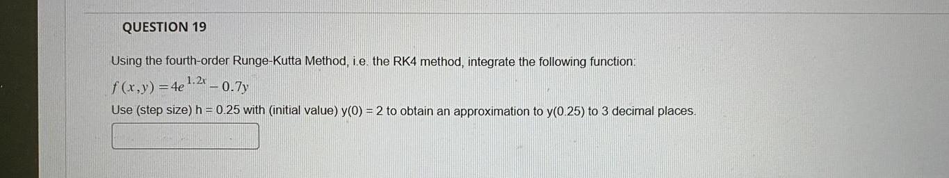 Solved QUESTION 19 Using the fourth-order Runge-Kutta | Chegg.com