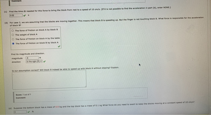 Solved Pushing a Block On a Block - Quantitative A heavy | Chegg.com