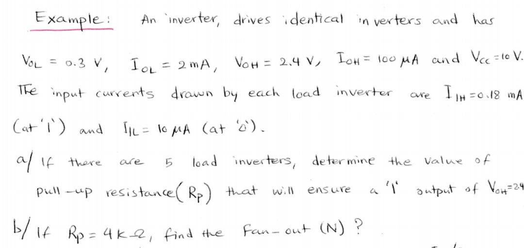 Solved Example An inverter, drives identical inverters and | Chegg.com