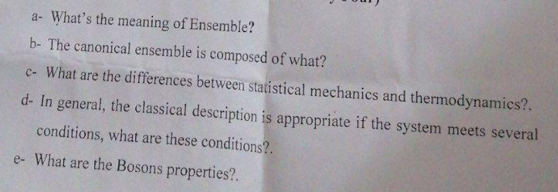 Solved a- ﻿What's the meaning of Ensemble?b- ﻿The canonical | Chegg.com