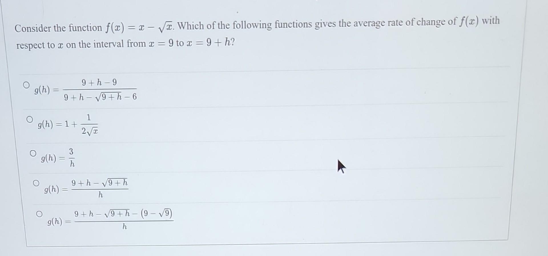 Solved Consider the function f(x)=x−x. Which of the | Chegg.com