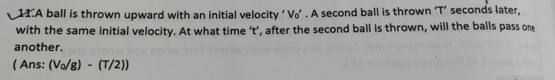 Solved 11.A ball is thrown upward with an initial velocity | Chegg.com
