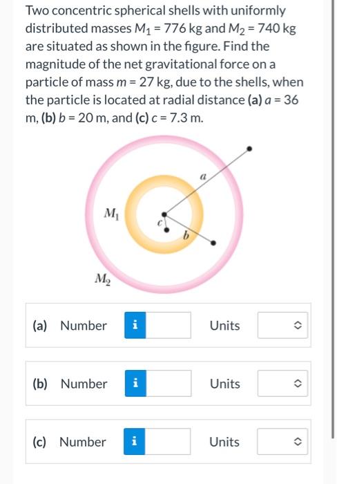 Solved Two concentric spherical shells with uniformly | Chegg.com