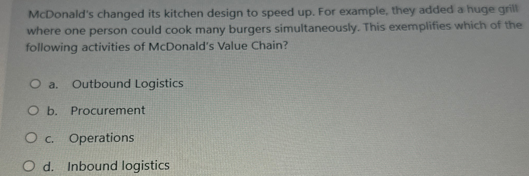Solved McDonald's changed its kitchen design to speed up. | Chegg.com