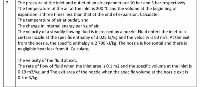 Solved The pressure at the inlet and outlet of an air | Chegg.com