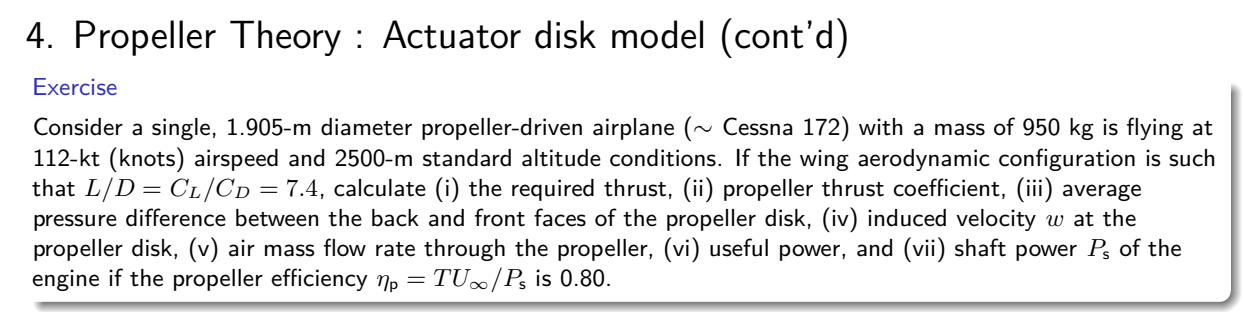 Solved Propeller Theory: Actuator disk model | Chegg.com