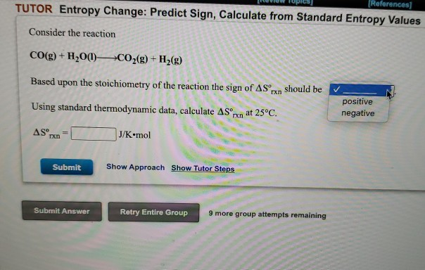 Solved (References TUTOR Entropy Change: Predict Sign, | Chegg.com