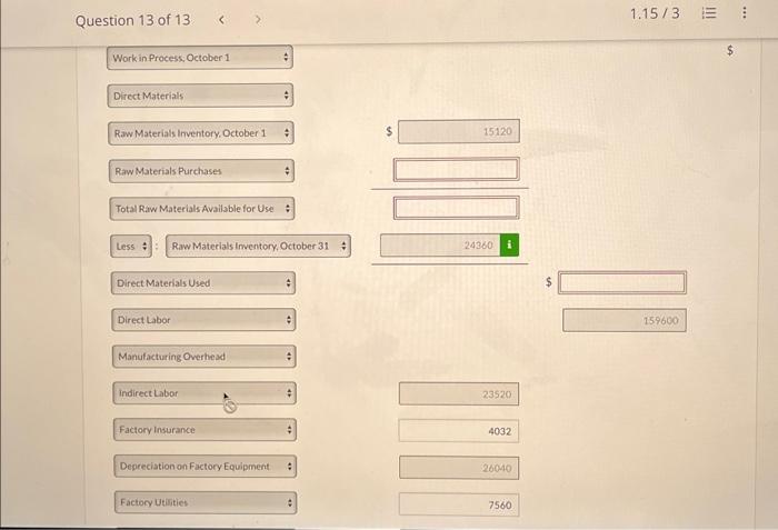 Solved Question 13 of 13 Sales revenue Marin Company Income | Chegg.com