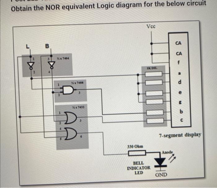 Obtain the NOR equivalent Logic diagram for the below | Chegg.com