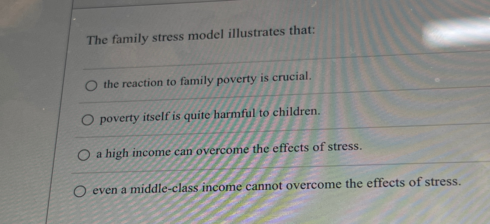 Solved The family stress model illustrates that:the reaction | Chegg.com
